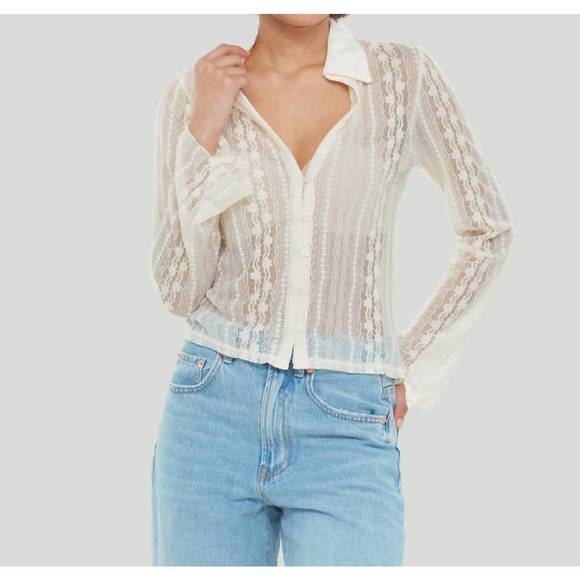 Dex | Tops | New Dex Lace Blouse In Off White | Poshmark